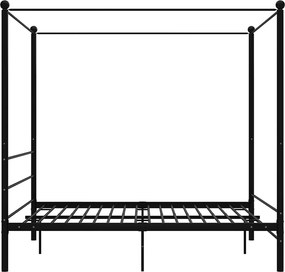 Rám postele s nebesy černý kovový 160 x 200 cm 325063