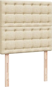 Box spring postel s matrací krémová 90x200 cm textil 3291570
