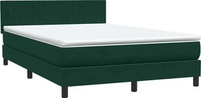 Box spring postel s matrací tmavě zelená 160x220 cm samet 3316458