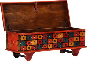Úložný box červený 110 x 40 x 40 cm masivní akáciové dřevo 247669