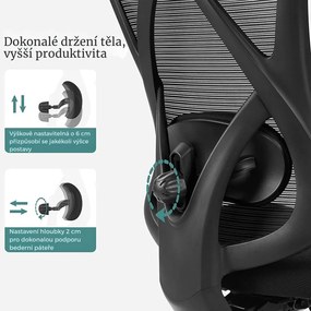 Kancelářská židle s opěrkou hlavy MAGNUS, max. 150 kg, černá SongmicsHome