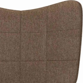 Houpací křeslo se stoličkou hnědé textil 328021