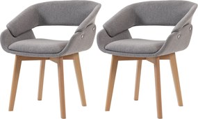 HOMCOM sada 2 ergonomických jídelních židlí světle šedá