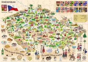 POPULAR Puzzle Mapa České republiky / 160 dílků / 67,5 × 47,5 cm