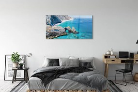 akrylový obraz Řecko Beach břehu moře 125x50 cm