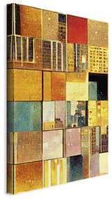 Obraz XXL Abstraktní čtverce - geometrická kompozice v Klimtově stylu