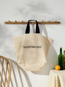 Sinsay - Bavlněná shopper taška s nápisem - krémová