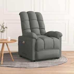 Elektrické masážní křeslo tmavě šedé textil 3073759