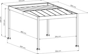 LANIT PLAST, s.r.o. kovový přístřešek / carport TRIGANO JARDIN LIBECCIO LG2463