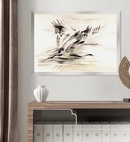 Elegantní a luxusní obraz jeřábů do obývacího pokoje a interiérů ve stylu glamour - Jeřábi, Zlatá série | Anna Borkowska