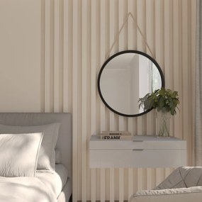 Kulaté zrcadlo Grace na laně 60 cm černá