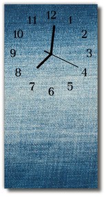 Skleněné hodiny vertikální Modrá vláknitá tkanina