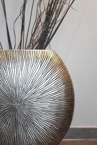 Dekorativní podlahová váza ATENA, sklolaminát, výška 50 cm, stříbrno-černá