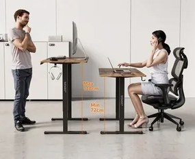 SENSE7 NOJO LIGHT Pracovní stůl černá-dub / elektricky nastavitelná vý