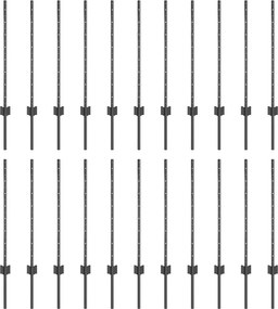 Zabudovaný plotový sloupek 22 ks Šedá 120 cm 3335934