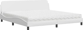 Postel s matrací Dover bílá 200 x 200 cm umělá kůže 3208478