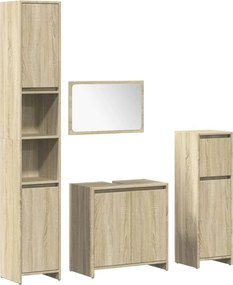 4dílný set koupelnového nábytku dub sonoma kompozitní dřevo 3324969