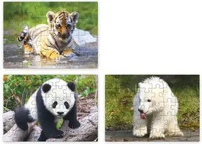 EFKO Puzzle 3v1 Mláďátka v ZOO / 20+40+60 dílků / 21 x 15 cm / od 5 le
