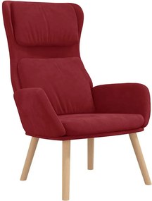 Relaxační křeslo se stoličkou vínové samet 3097825