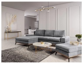 Šedý puf se sametovým potahem Windsor &amp; Co Sofas Astre