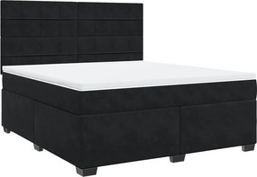 Box spring postel s matrací černá 180x200 cm samet 3293280