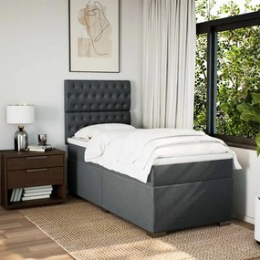 Box spring postel s matrací tmavě šedá 100 x 200 cm textil 3292707