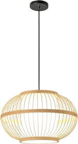 Toolight Natural, závěsné stropní svítidlo 50cm 1xE27 APP1632-1CP, přírodní hnědá-bílá, OSW-05144