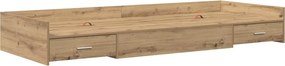 Rám postele s čelo Artisanový dub 90 x 190 cm Kompozitní dřevo 3335252