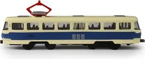 RAPPA 252578 Kovová česká retro tramvaj modrá 16 cm PRAGUE otevírací d