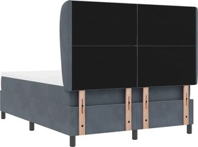 Postel s boxspringem s čelo Tmavě šedá 200 x 160 cm samet 3340989