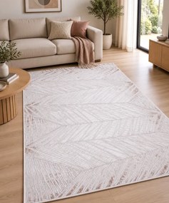 Koberec BUTIK 354 krémový / hnědý