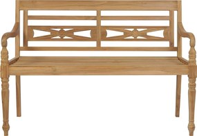 vidaXL Lavice Batavia s poduškou 120 cm masivní teakové dřevo [3062158] Barva: Vzor červená kostka