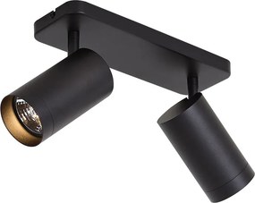 Moderní stropní svítidlo černé se 2 světly GU10 70mm - Jeana Luxe