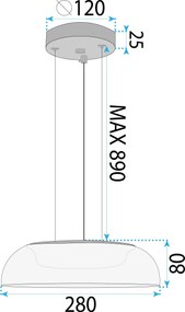 Toolight Toolight, LED závěsné svítidlo 28x28cm, 12W, 4000K, APP1691-1PC, zlatá lesklá, OSW-04334