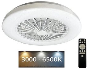NEDES LED Stropní svítidlo s ventilátorem STAR LED/48W/230V + dálkové ovládání LCL6340