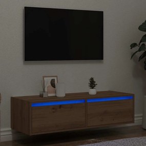 TV skříňka s LED osvětlením dub artisan 100X35,5x25 cm