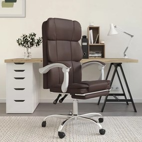 vidaXL Polohovací kancelářská židle umělá kůže [349632] Barva: Hnědá