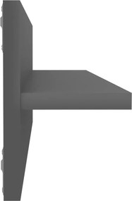 vidaXL Nástěnné police 2 ks 60 x 11,5 x 18 cm dřevotříska [807327] Barva: šedá s vysokým leskem