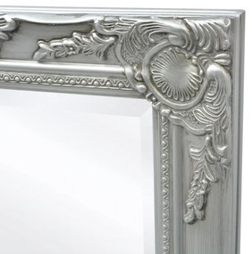 Nástěnné zrcadlo barokní styl 100 x 50 cm stříbrné - Default Title