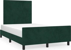 Rám postele bez matrací tmavě zelené 120x190 cm samet 3270569