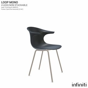 Židle Loop Mono - nestohovatelná Barva kovové konstrukce: Sand 514F, Barva sedáku a opěradla z recyklovaného plastu: Coal black IR8022