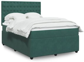 Box spring postel s matrací tmavě zelená 140x190 cm samet 3294649