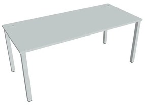 Stůl pracovní rovný 180 cm - Hobis Uni US 1800 Dekor stolové desky: šedá, Barva nohou: Stříbrná