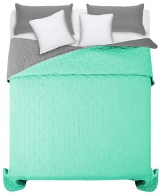 Šedě zelený přehoz na manželskou postel 200 x 220 cm
