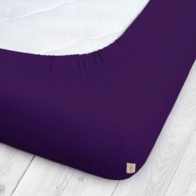 Jersey prostěradlo tmavě fialové na výšku matrace do 20 cm Velikost: 220 x 200