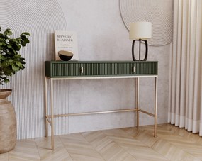 Toaletní stolek Maggiore 104 cm zelený/zlatý