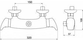 NOVASERVIS sprchová termostatická baterie s horním vývodem METALIA 57962/1,0