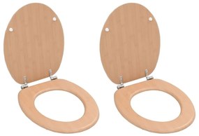 WC sedátko 2 ks s víky MDF motiv bambusu 276995