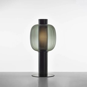 Venkovní difuzní lampa v japonském stylu Bonbori Outdoor Dekor: Černá matná noha / Kouřové sklo, Rozměr: ø 370 x 782 mm