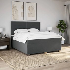 Box spring postel s matrací tmavě šedá 180x200 cm textil 3290568